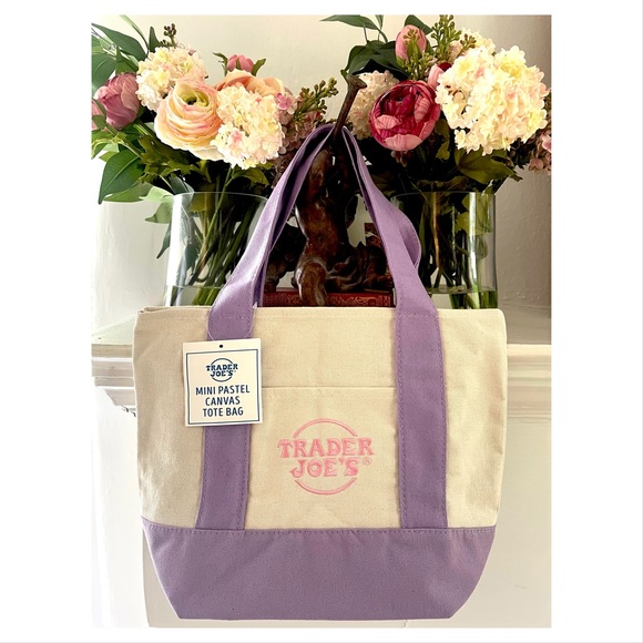 Trader Joe’s | Bags | Nwt Trader Joes Pastel Purple Mini Canvas Tote ...